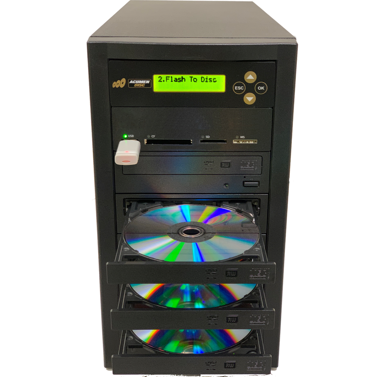 1 to 4 DVD CD multimedia backup duplicator - CF SD USB Memory to Disc ...